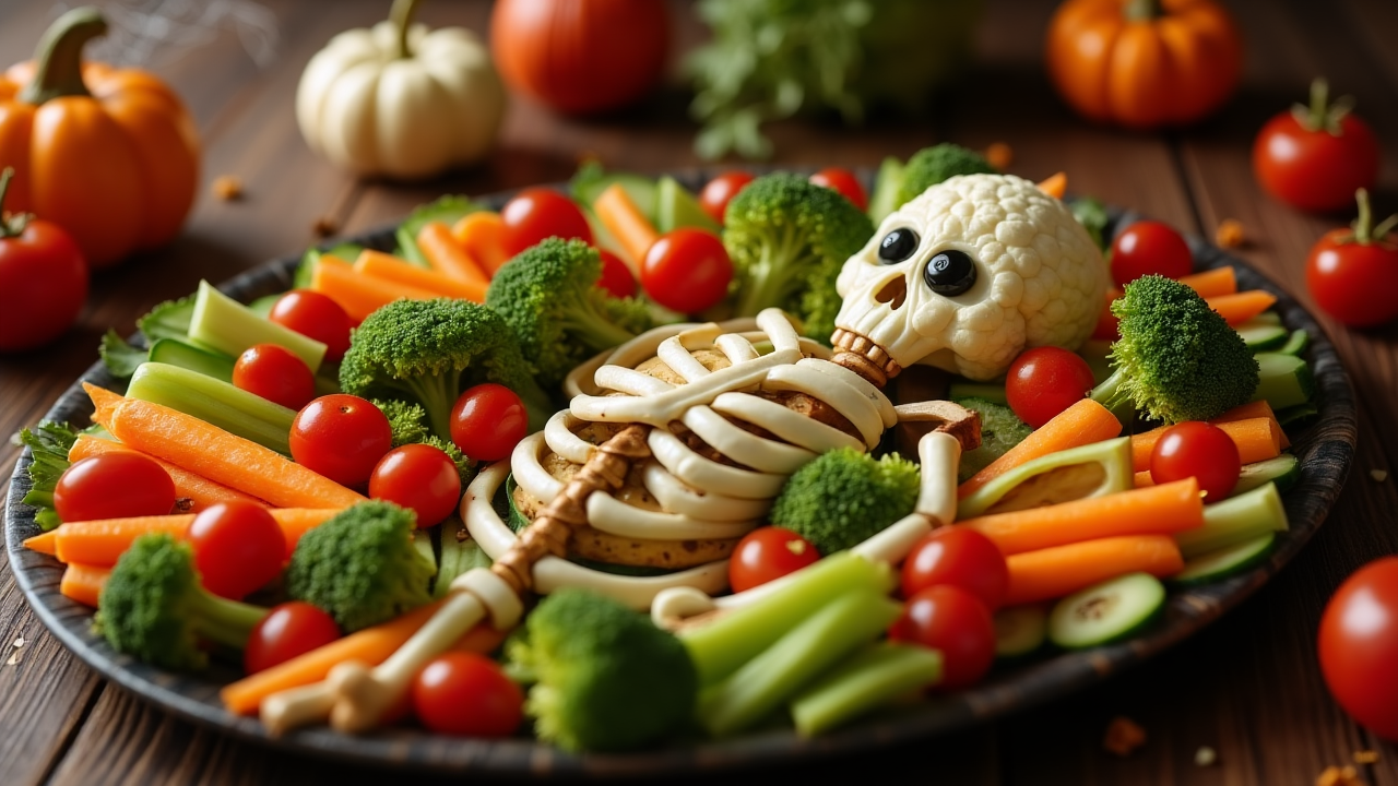 Skeleton Veggie Platter Recipe: A Fun and Healthy Halloween Snack